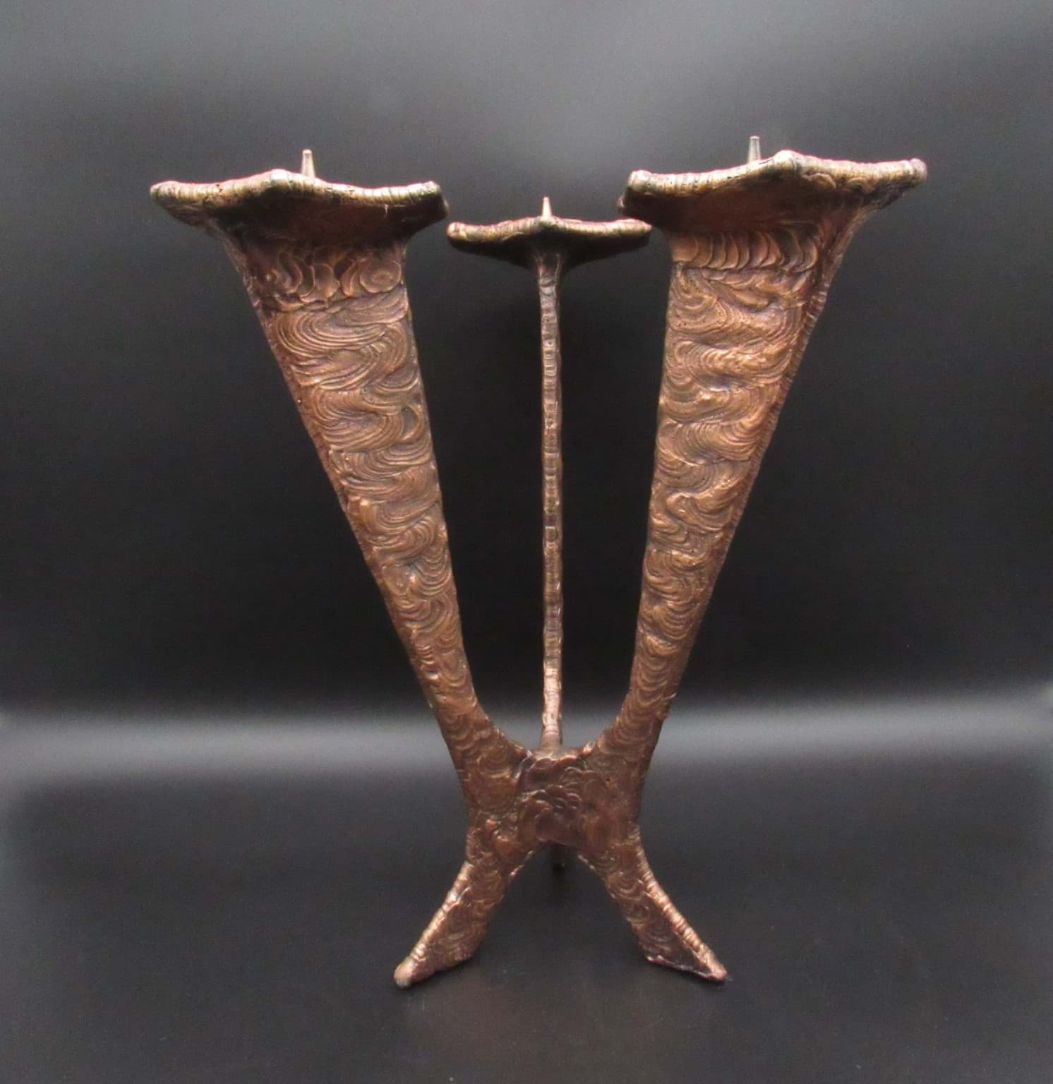 Vintage Kerzenständer, dreipassig & dreiflammig, um 1960/70 ★ sofort kaufen bei uns im ...